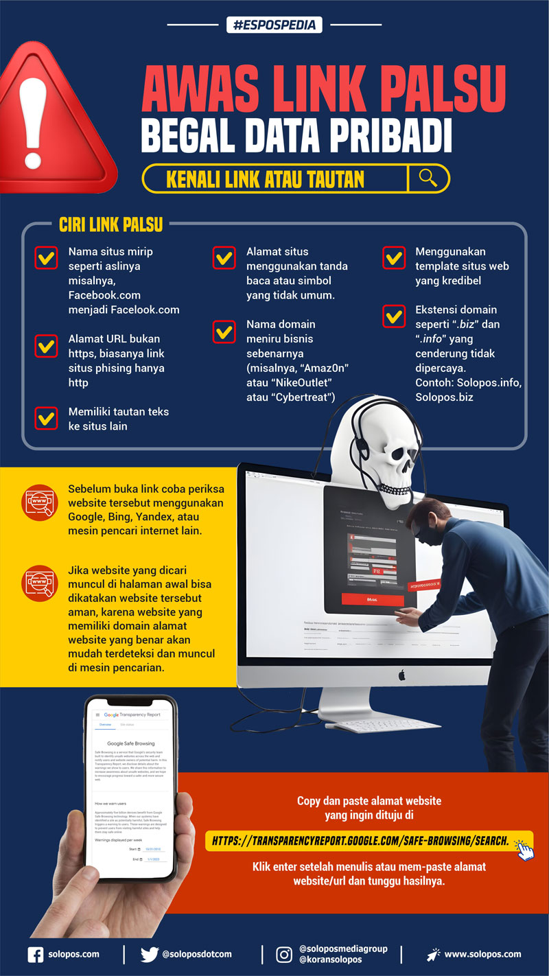 Awas Link Palsu Begal Data Pribadi, Begini Cara Membedakan - Espos.id